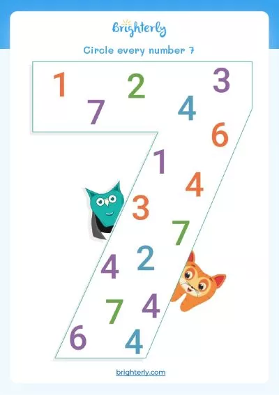 Free Printable Number 7 (Seven) Worksheets for Kids [PDFs] Brighterly ...