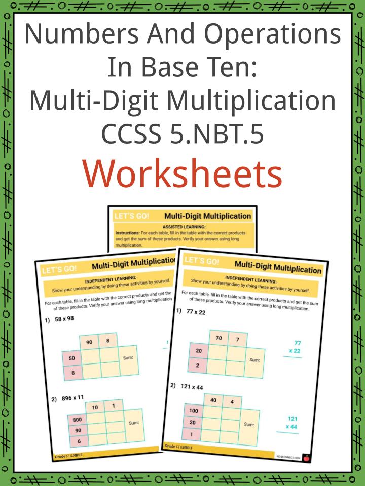 Numbers And Operations In Base Ten: Multi-Digit Multiplication ...