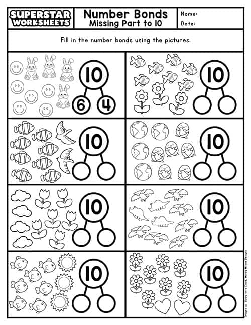 Number Bonds Worksheets Superstar Worksheets Worksheets Library