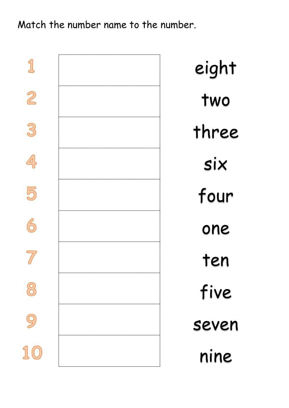 Worksheet On Number Names From One To Twenty Learning Numbers