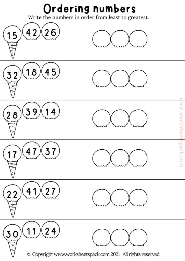 Ordering numbers to 10 - worksheetspack - Worksheets Library