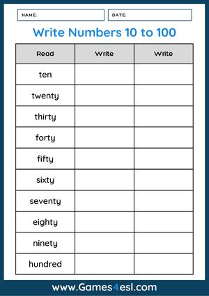 Numbers As Words Worksheets | Games4esl - Worksheets Library