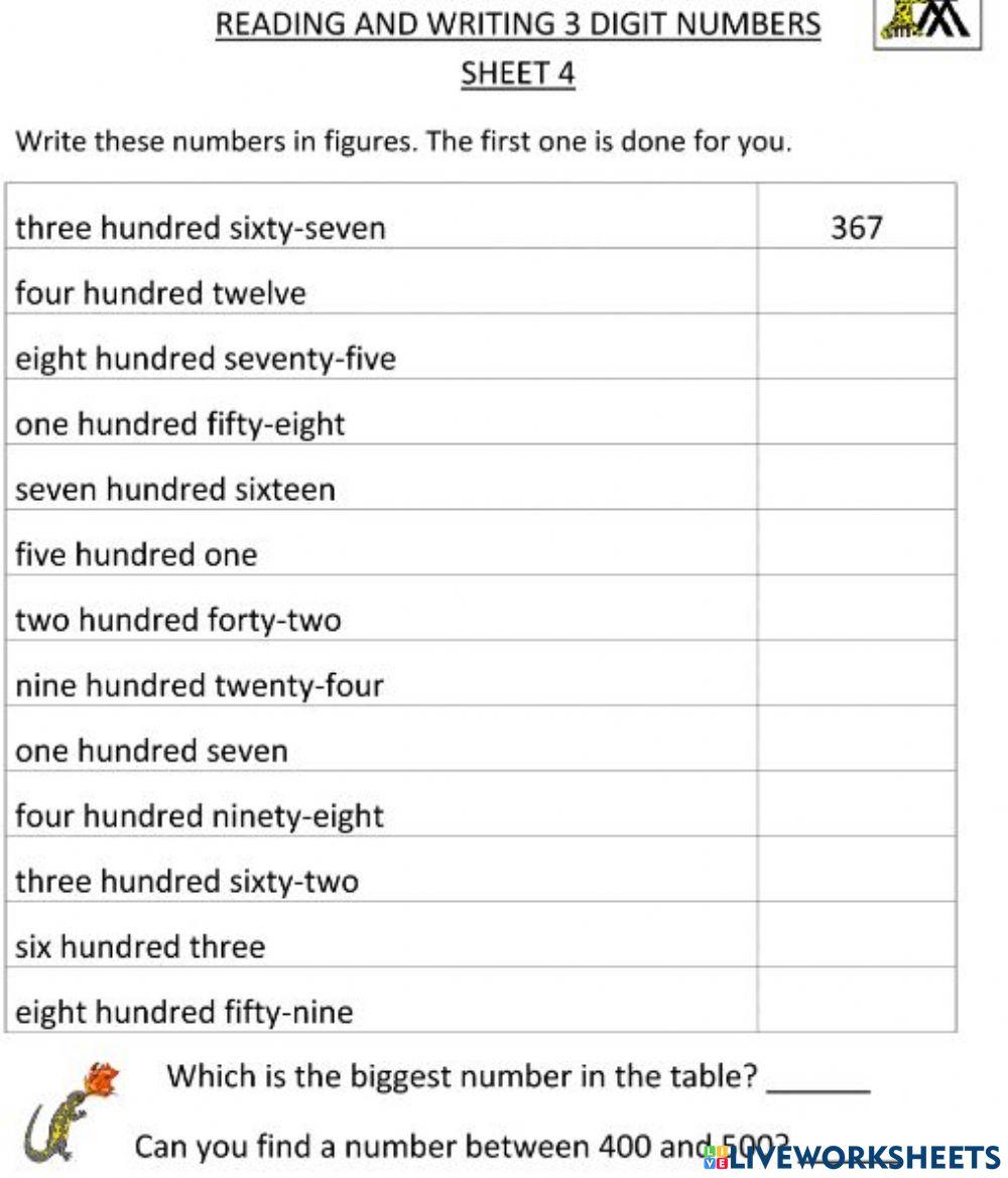 Number word worksheet | Live Worksheets - Worksheets Library