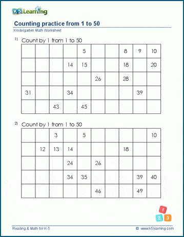 Trace and Learn Simple counting 1-100 - funwithworksheets.com - Worksheets Library