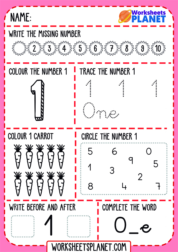 Color Your Numbers 1-10 Printable - Worksheets Library