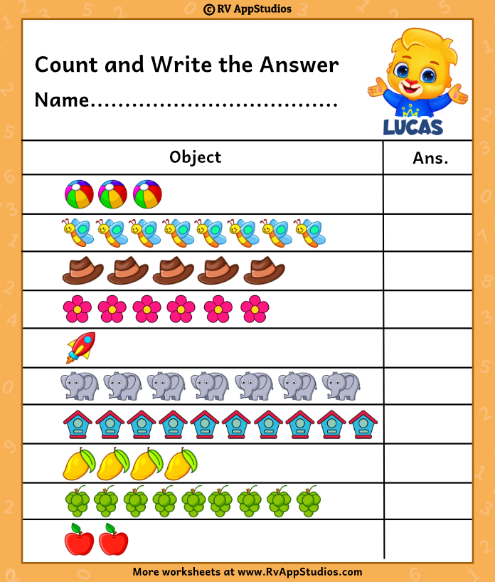 Free Printable Number Counting Worksheets - Worksheets Library