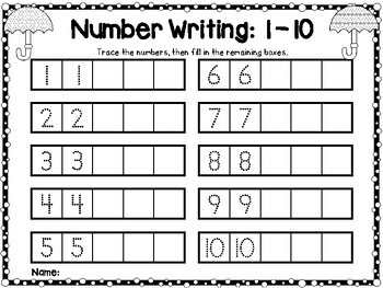 Free number writing worksheet for kindergarten, Download Free number writing worksheet for ...