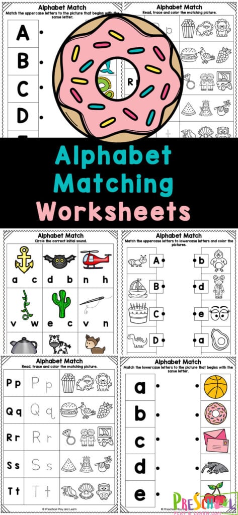 FREE Preschool Alphabet Letter Matching Worksheets with Pictures - Worksheets Library