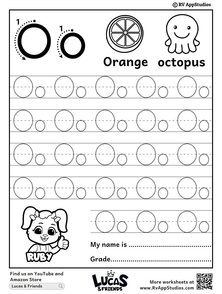 Letter O Tracing Worksheets for Kids Online - SplashLearn - Worksheets Library