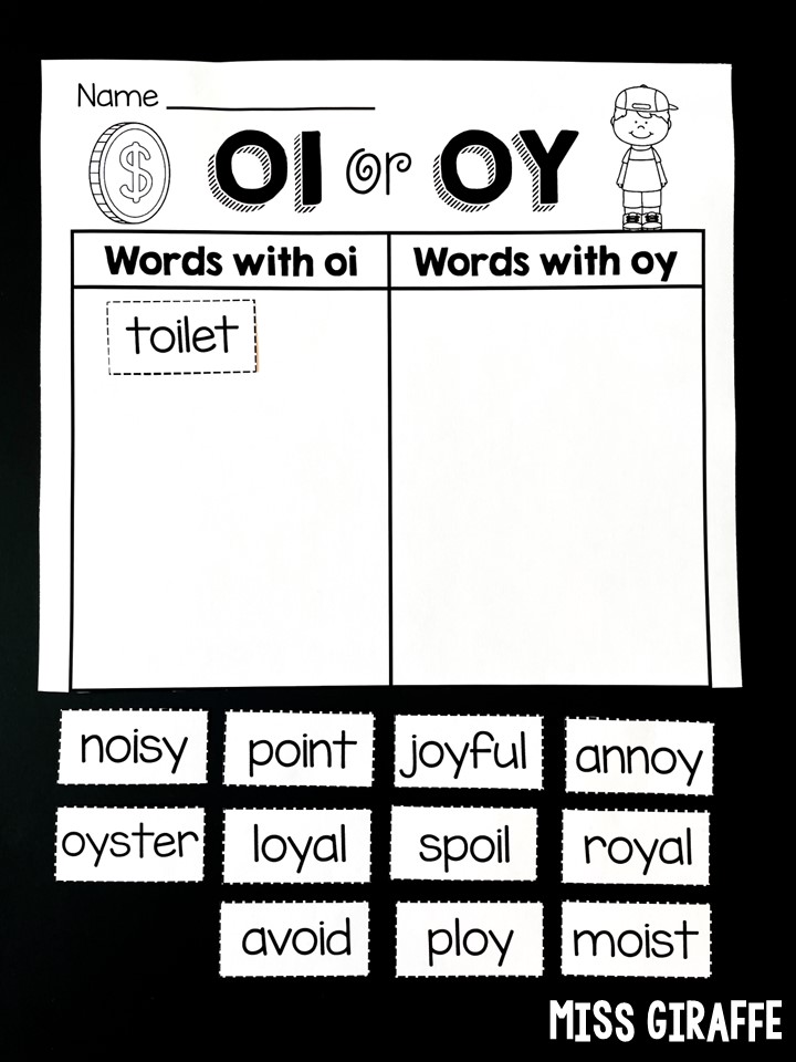 Miss Giraffes Class Teaching The OI And OY Sound Worksheets Library