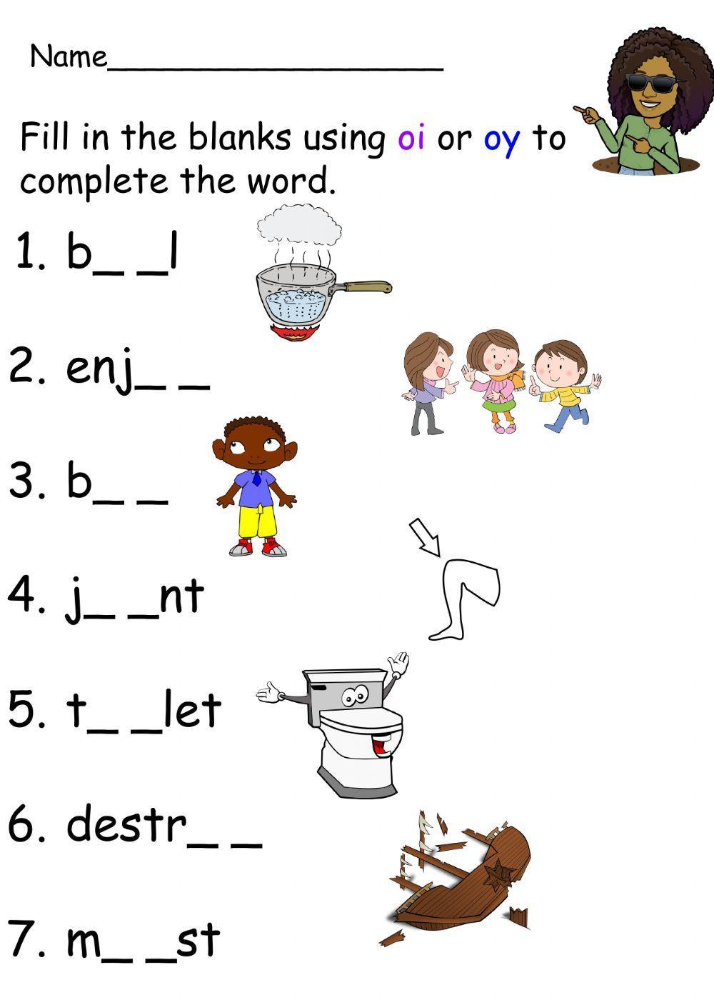 The Sounds of OI and OY Worksheet for 1st Grade | Lesson Planet ...