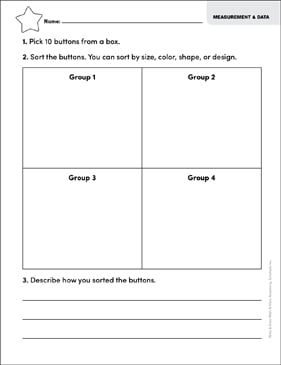 Button Sort: Write & Draw Math | Printable Skills Sheets - Worksheets Library