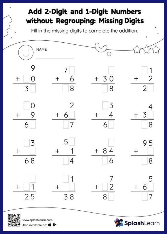 Add 3-Digit and 1-Digit Numbers without Regrouping: Vertical ... - Worksheets Library