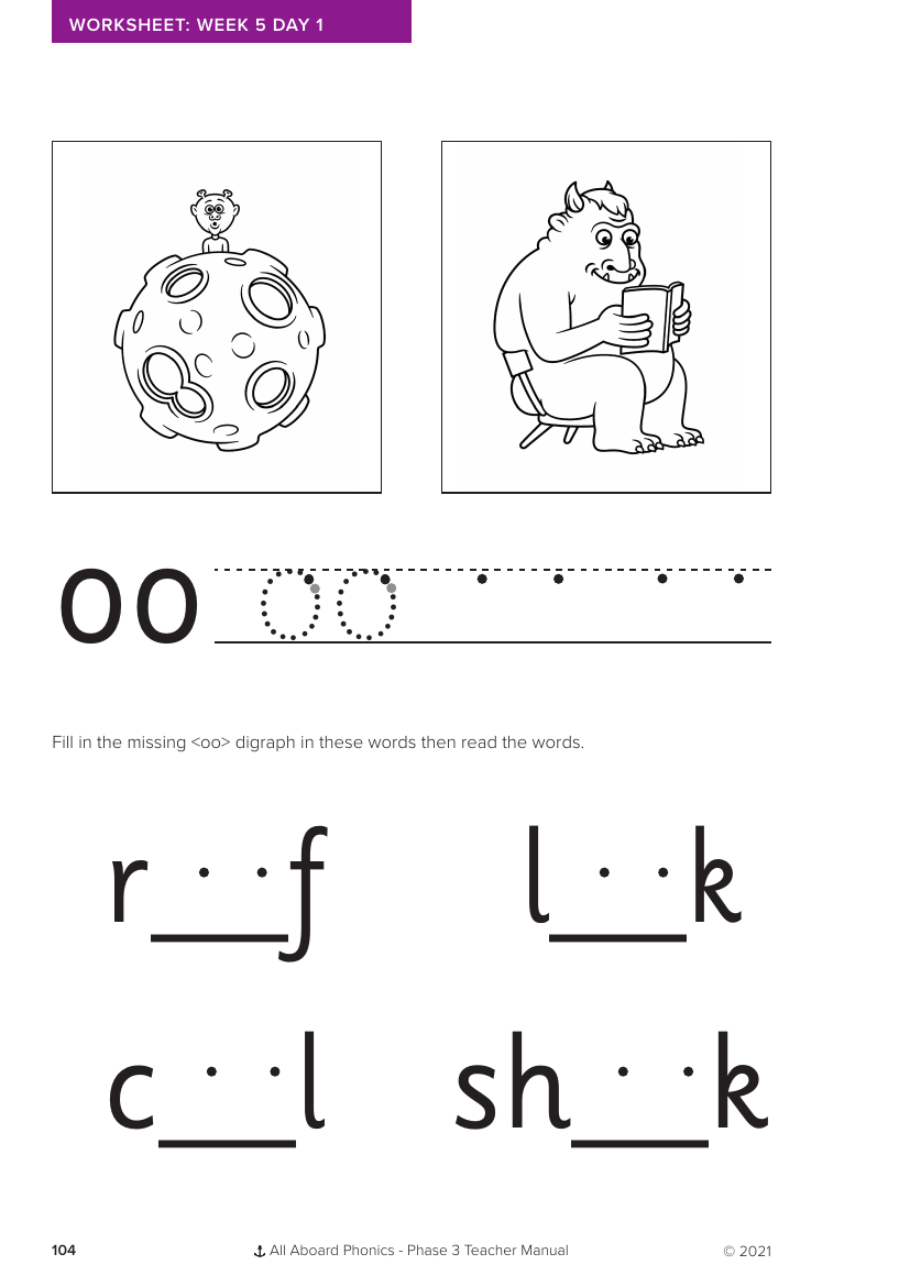 Learn the Phonics Letter oo Sounds by Red Cat Reading - Worksheets Library