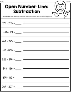 Subtraction Within 1000 – Using an Open Number Line - Education to ... - Worksheets Library