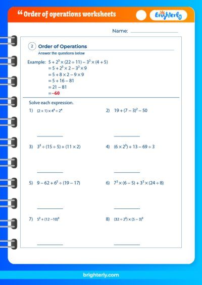 Free Printable 6th Grade Order Of Operations Worksheets [PDFs] - Worksheets Library