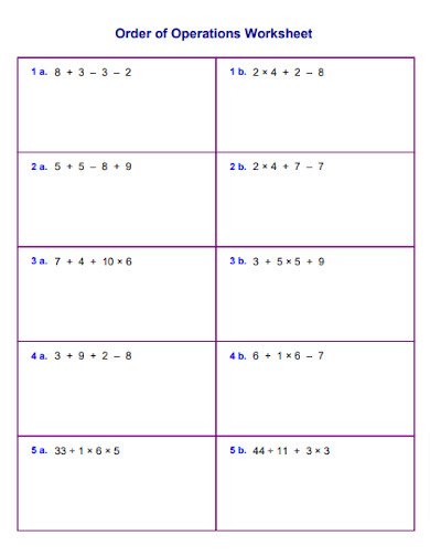 Order of Operations Math Worksheets - Worksheets Library