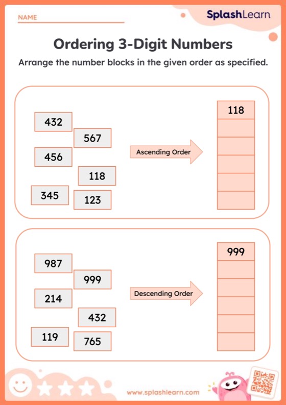 Free ordering 3 digit numbers worksheet 2nd grade, Download Free ...