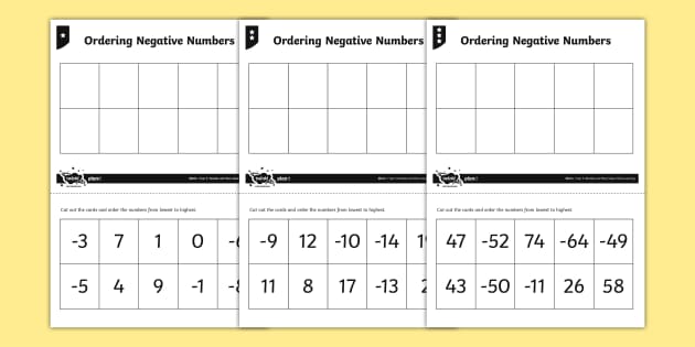 Ordering Negative Numbers - Mr-Mathematics.com - Worksheets Library