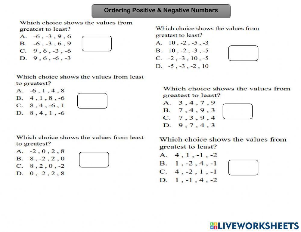 Free Ordering Negative Numbers Worksheet Year 6 Download Free Ordering Free Ordering Negative Numbers Worksheet Year 6 Download Free Ordering