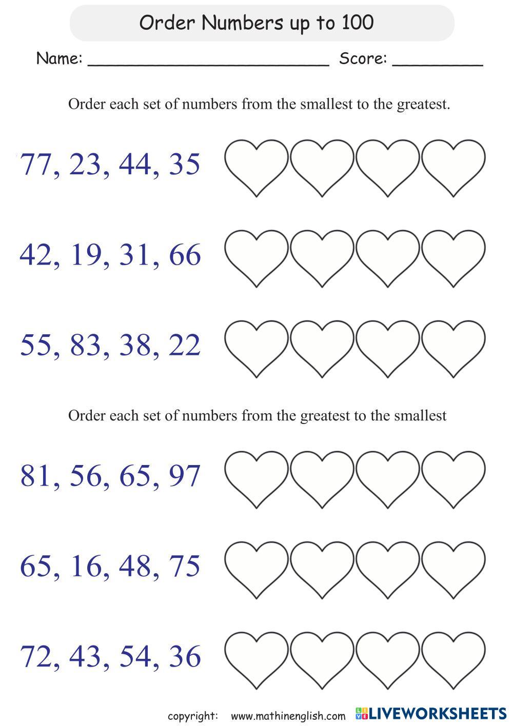 Ordering Numbers 0-100 (Year 2) | CGP Plus - Worksheets Library