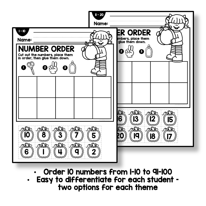 Number Order Cut and Paste Worksheets – Printable Parents - Worksheets Library