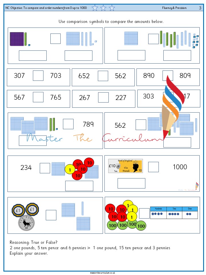 Year 3 To Compare And Order Numbers From 0 Up To 1000 Master Year 3 To Compare And Order Numbers From 0 Up To 1000 Master