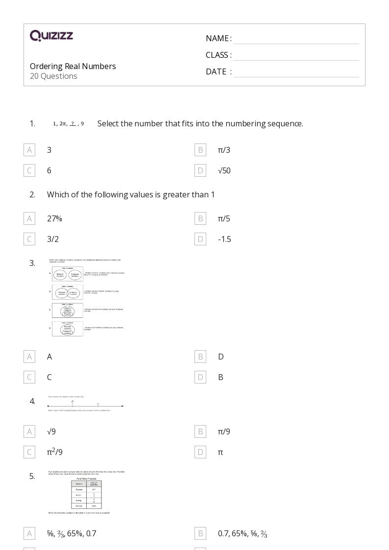 50 Ordering Numbers 0 10 Worksheets For 8th Class On Quizizz
