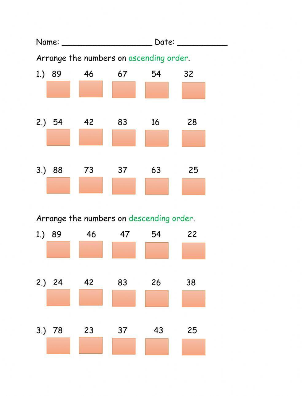 Comparing And Ordering Whole Numbers Worksheet Live Worksheets Comparing And Ordering Whole Numbers Worksheet Live Worksheets