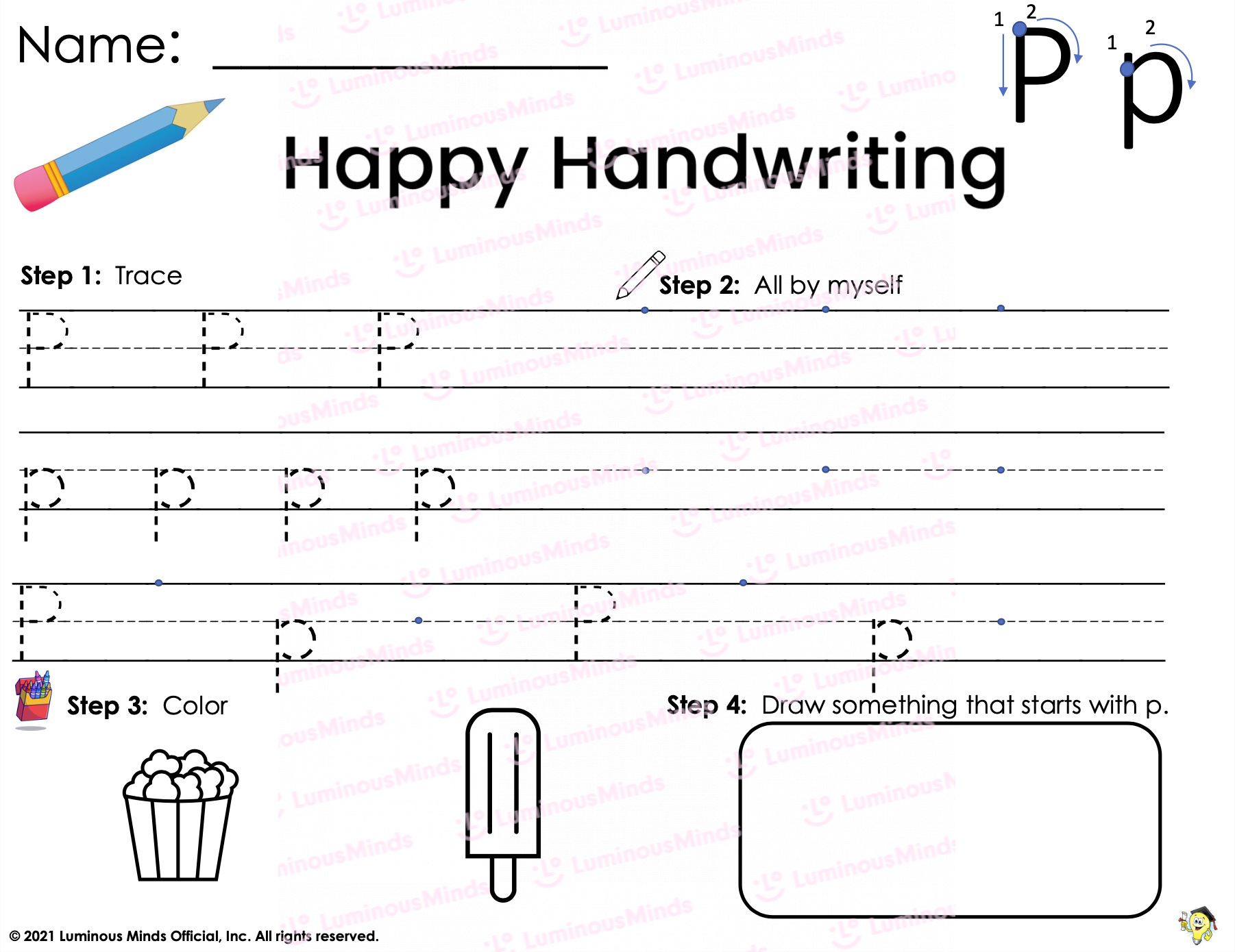 Tracing alphabet letter p lowercase prewriting dotted line element ... - Worksheets Library