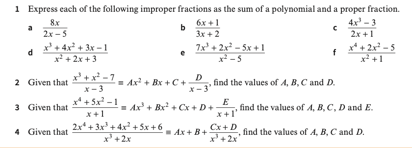 Partial Fraction Decomposition Non Linear Factors Worksheets Library