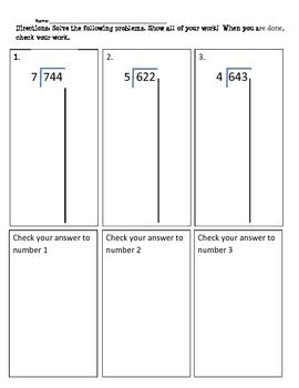 Partial Quotients Complete and Check | Partial quotients ...
