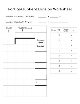 Partial Quotient Division Worksheet - Worksheets Library