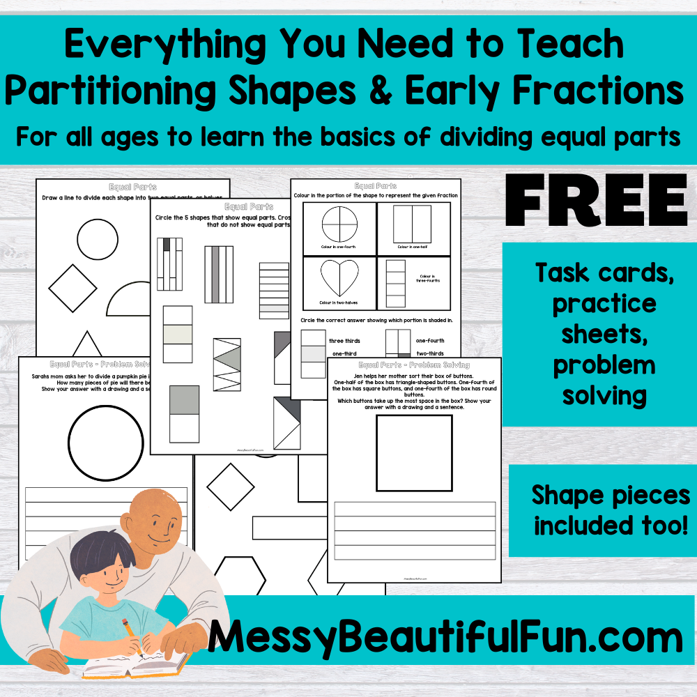 Messy Beautiful Fun Free Math Unit Partitioning Shapes And 2020