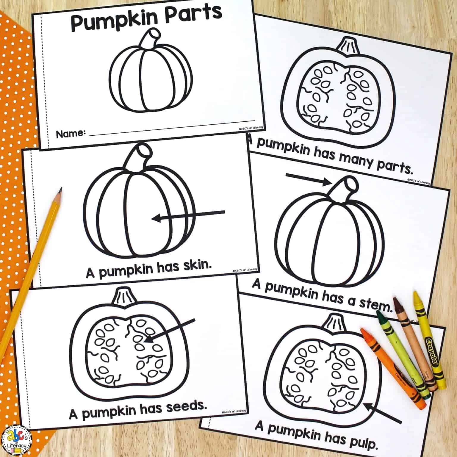 Parts of a Pumpkin Book: Printable Book for Beginning Readers ...