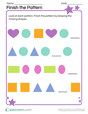 FREE* Complete the Line Using the Same Pattern | MyTeachingStation.com - Worksheets Library
