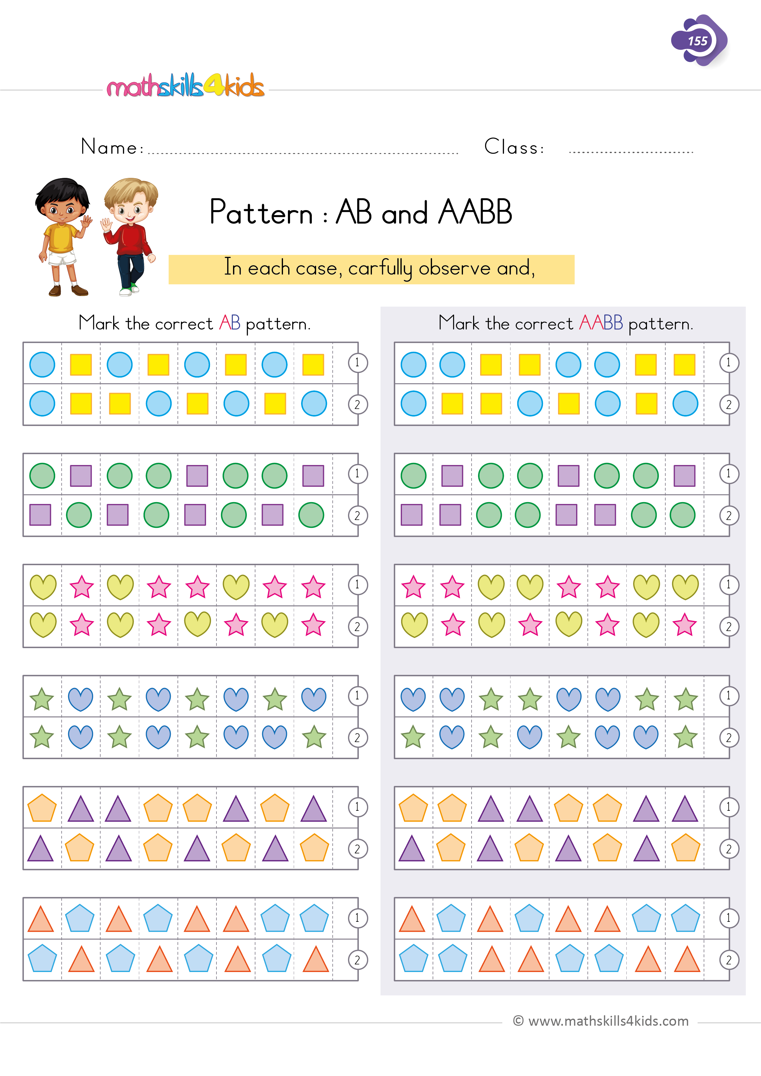 Pattern Worksheets - Free Pattern Recognition Worksheets - Worksheets Library