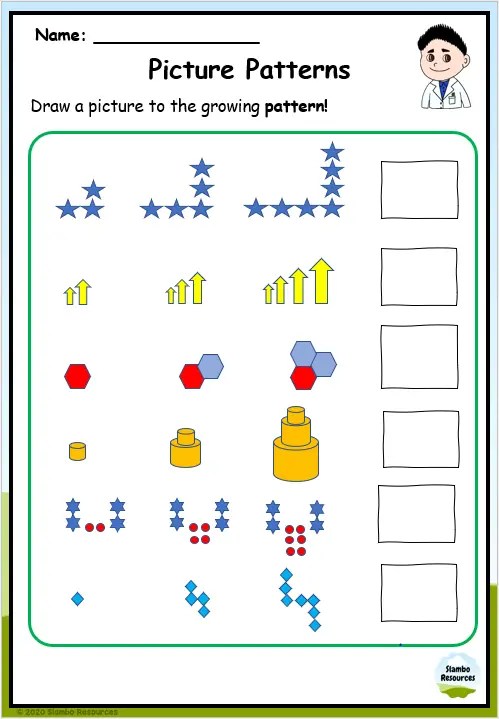 Grade 3 Pattern Worksheets | Free Printables | Math Worksheets - Worksheets Library