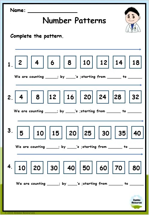 Grade 2 Pattern Worksheets | Free Printables | Math Worksheets - Worksheets Library