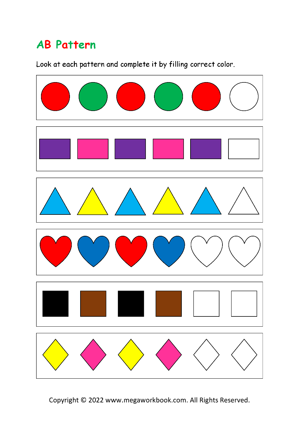 Patterns For Preschool - Patterns For Kindergarten - Pattern ... - Worksheets Library