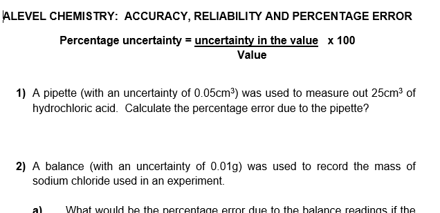 Percent Error Math Steps Examples And Questions Worksheets Library