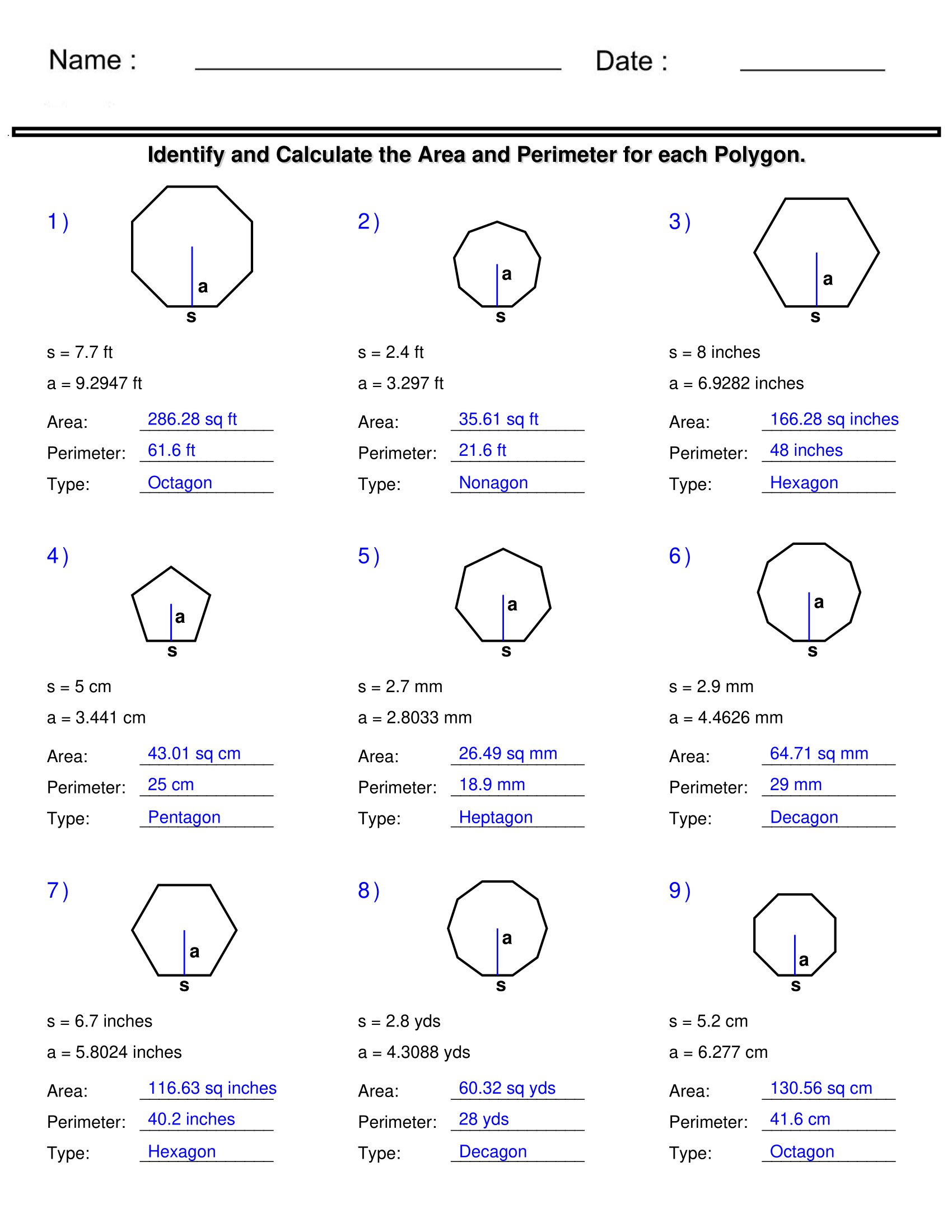 Perimeter of Regular and Irregular Polygons Math Worksheets | Paper | Metric Units | Grade 3 ...