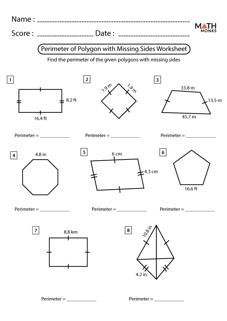 Perimeter of Polygons Worksheets - Math Monks - Worksheets Library