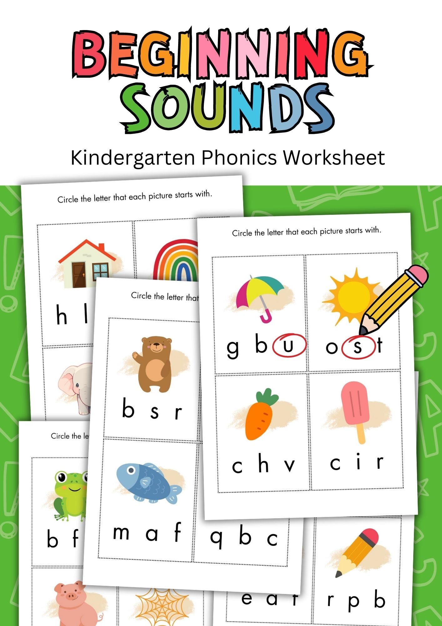 Phonics worksheets: beginning sounds. - PrepYourLesson - Worksheets Library