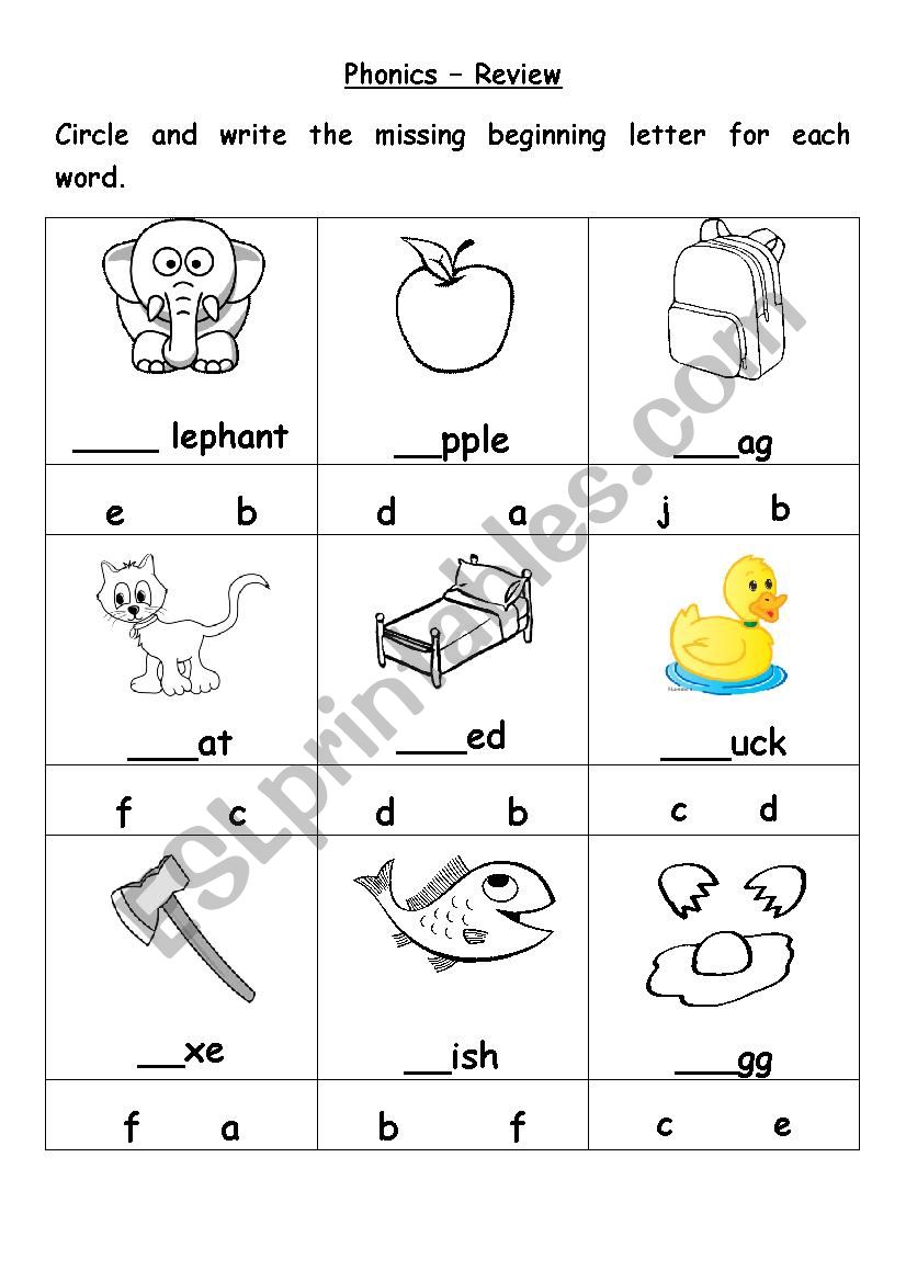 Phonics - ESL worksheet by Saras1482 - Worksheets Library