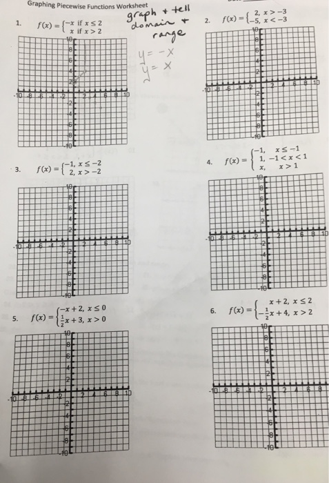 Solved Graphing Piecewise Functions Worksheet f(x) = {x if | Chegg.com - Worksheets Library