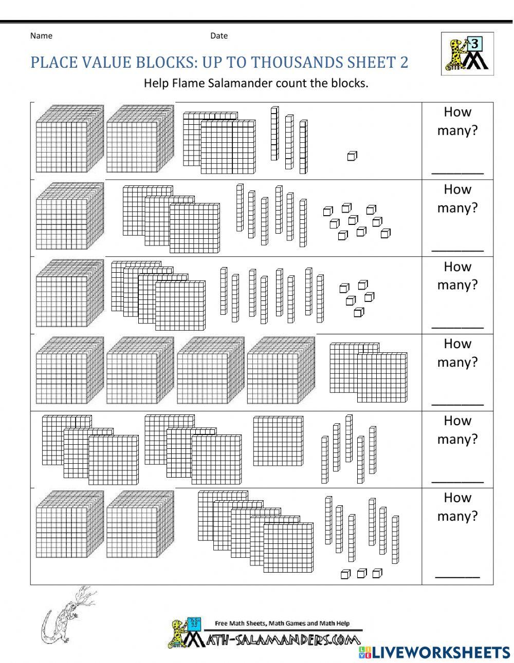 Base Ten Blocks interactive worksheet | Live Worksheets - Worksheets ...