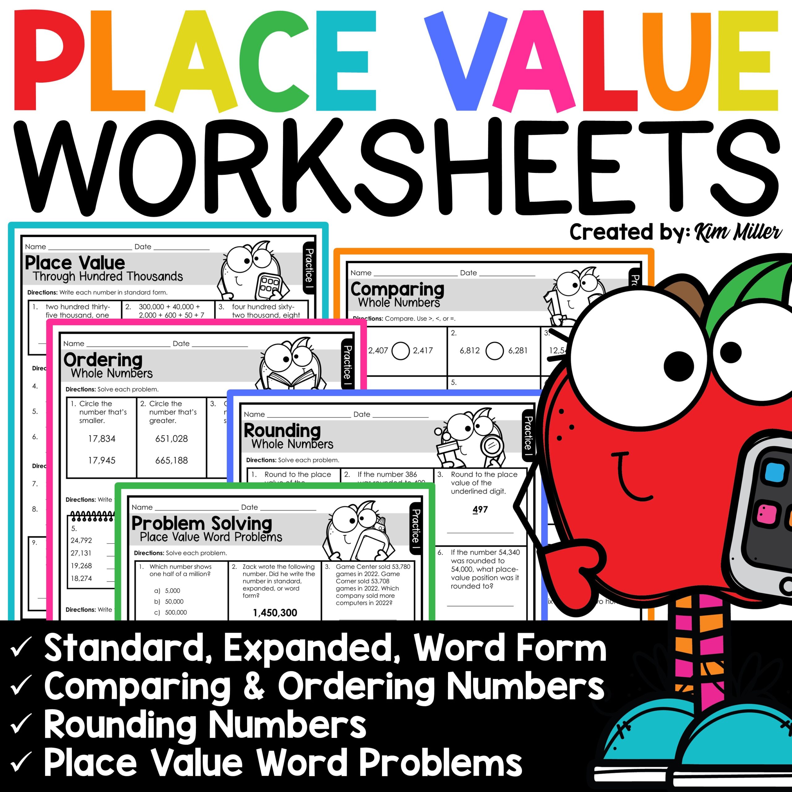 Place Value Worksheets Standard Expanded Form Comparing Ordering ...