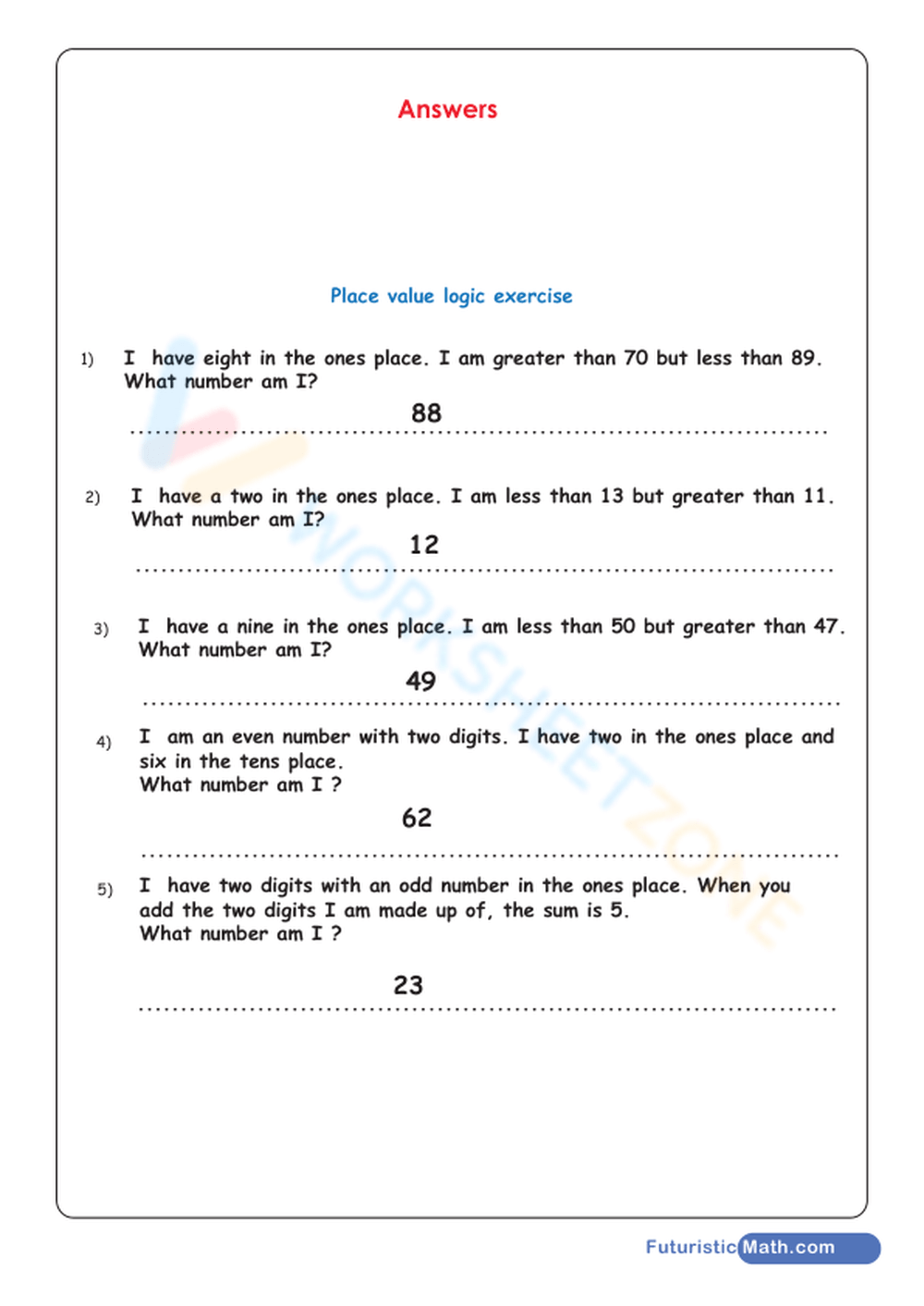 Place Value Word Problems Worksheet - Worksheets Library