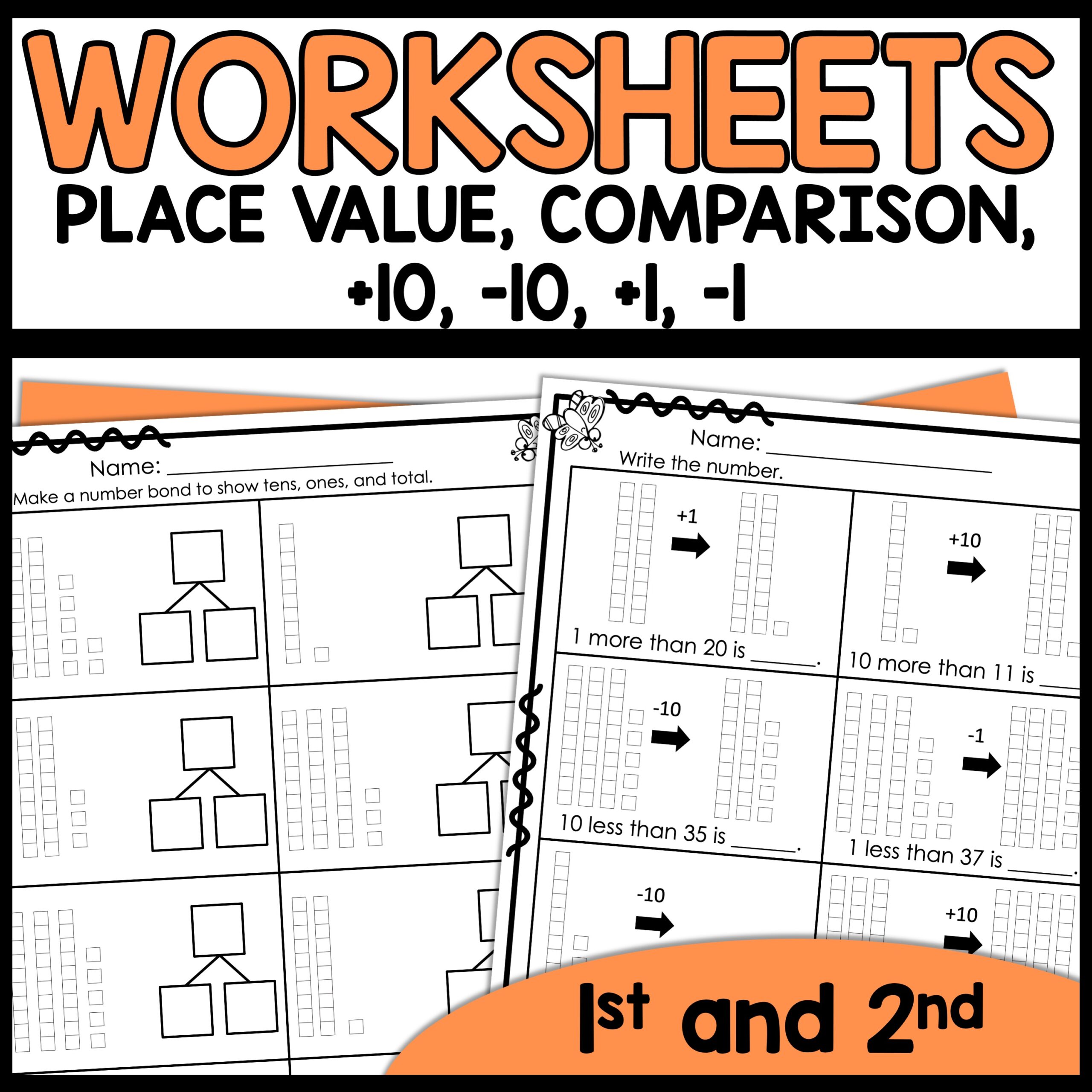 Place Value and Comparison Worksheets - We Are Better Together ...